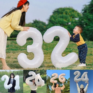 Korean INS Digital Balloon DIY White Aluminum Film Balloons Outdoor ...