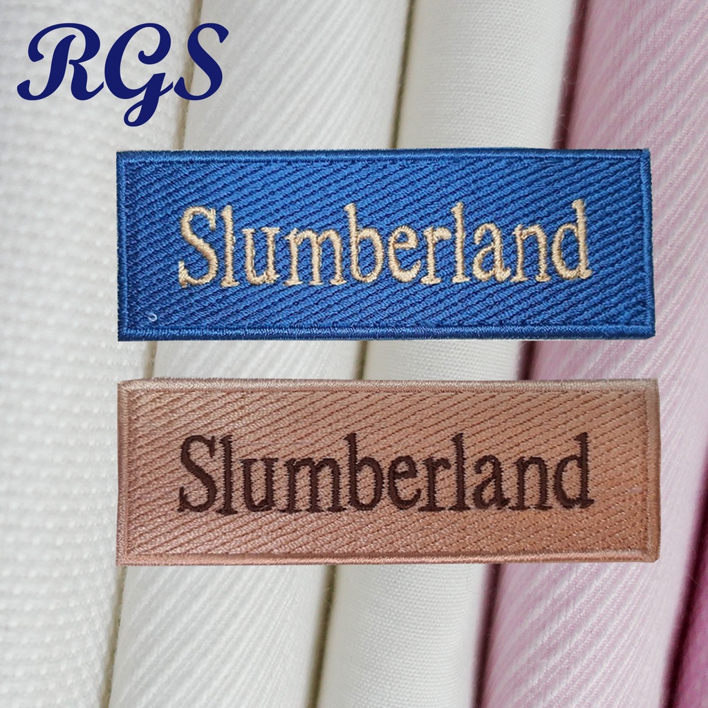 SLUMBERLAND Logo Sew On Iron On Embroidered Patches Jahitan Patch ...