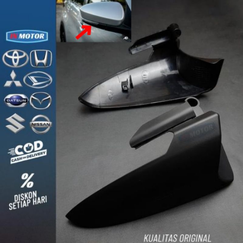HITAM Lower rear view mirror cover rush, rios, avanza, agya, ayla ...