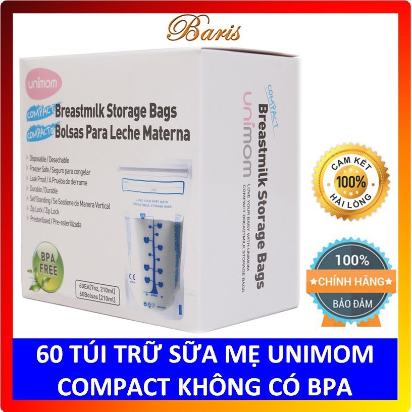 Unimom Milk Storage Bags Box of 60 Bags (210ml) | Shopee Malaysia