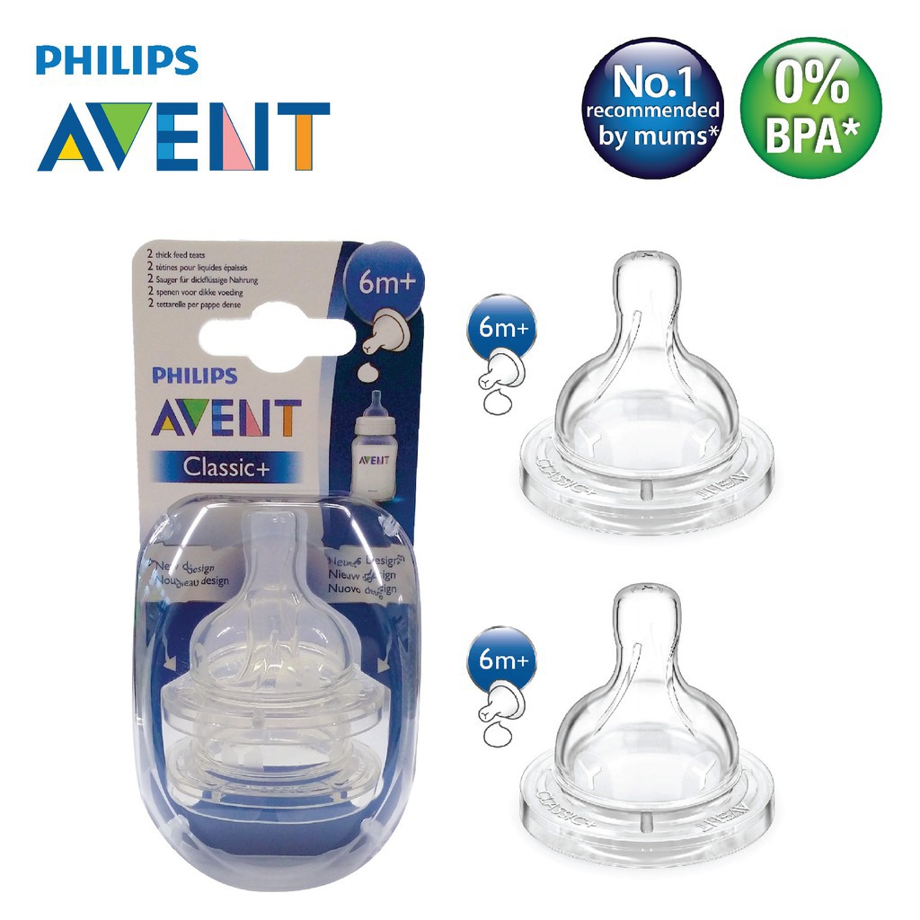 Philips Avent Teats Classic+ Thick Feed Flow (2 PCS) | Shopee Malaysia