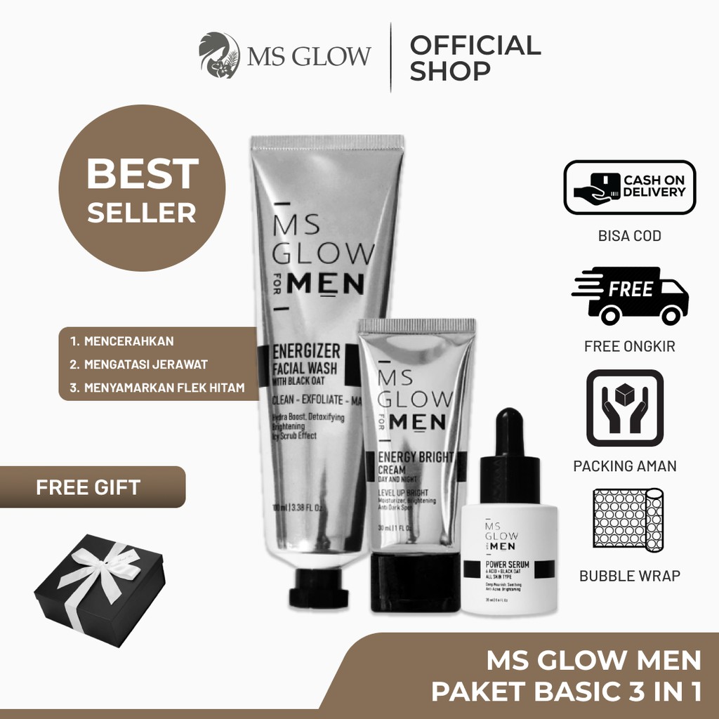 Ms Glow Men Basic Package - Men's Facial Care Package - Ms Glow Men ...