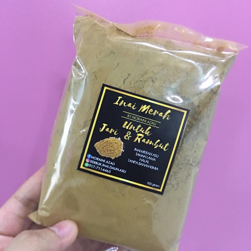 🌿Serbuk Inai Merah Asli Untuk Rambut & Jari 🌿 | Shopee Malaysia