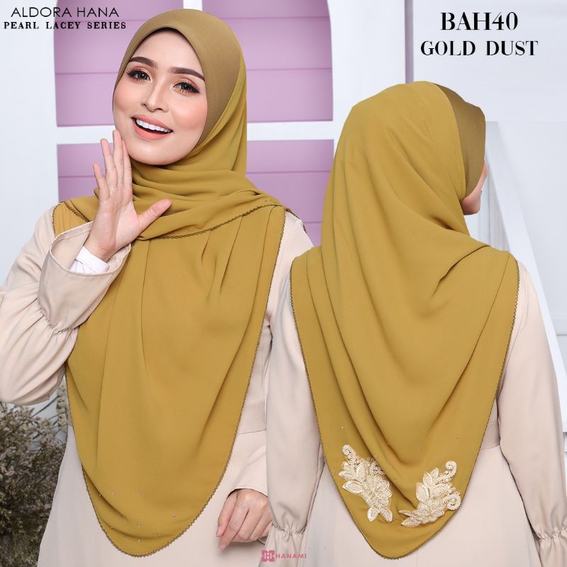 (Bawal Instant] Bawal Aldora Hana Pearl Lacey Series Hijabs By Hanami | Shopee Malaysia