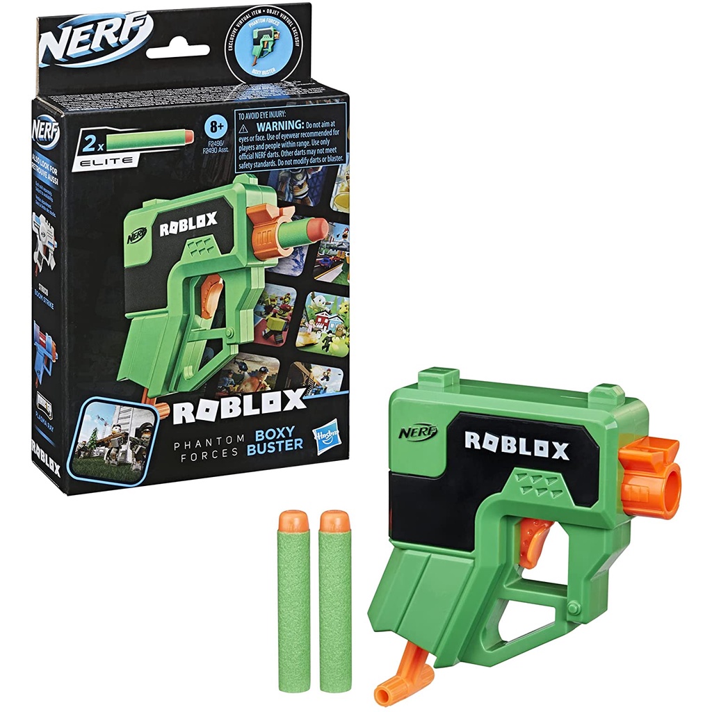 NERF Roblox Phantom Forces: Boxy Buster Dart Blaster Pull-Down Priming ...
