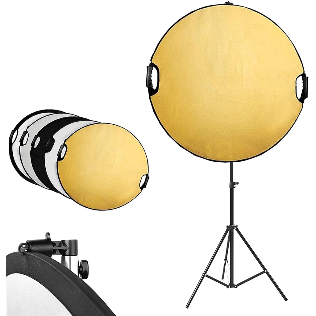 Photography Handle Round Reflector Stand Kit 80cm 5-in-1 Collapsible ...