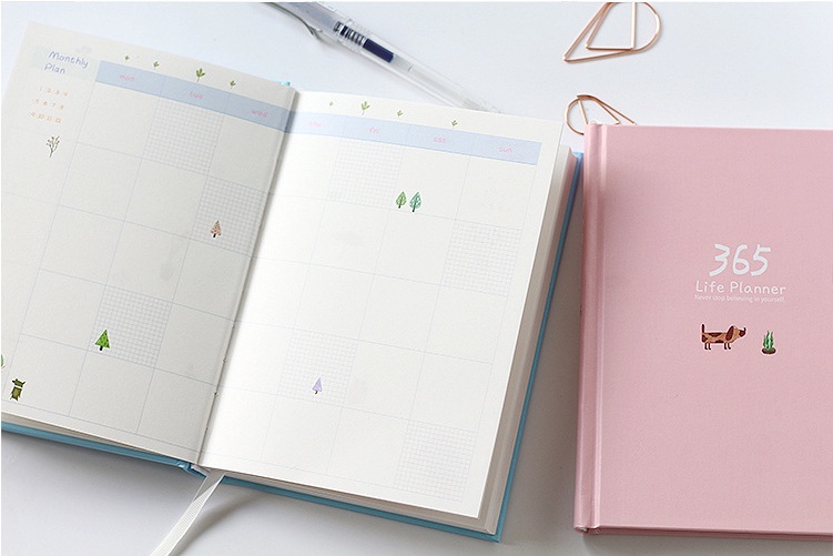 Ins Minimalist 365 Days Planner Notebook 2025 Cute Girl Journal Diary ...