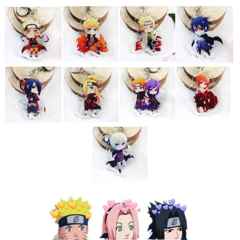 ANIME ACRYLIC KEYCHAINS uzumaki naruto minato uchiha madara sasuke ...
