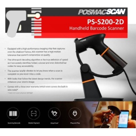 POSMAC S200 Handheld Scanner 2D | Shopee Malaysia