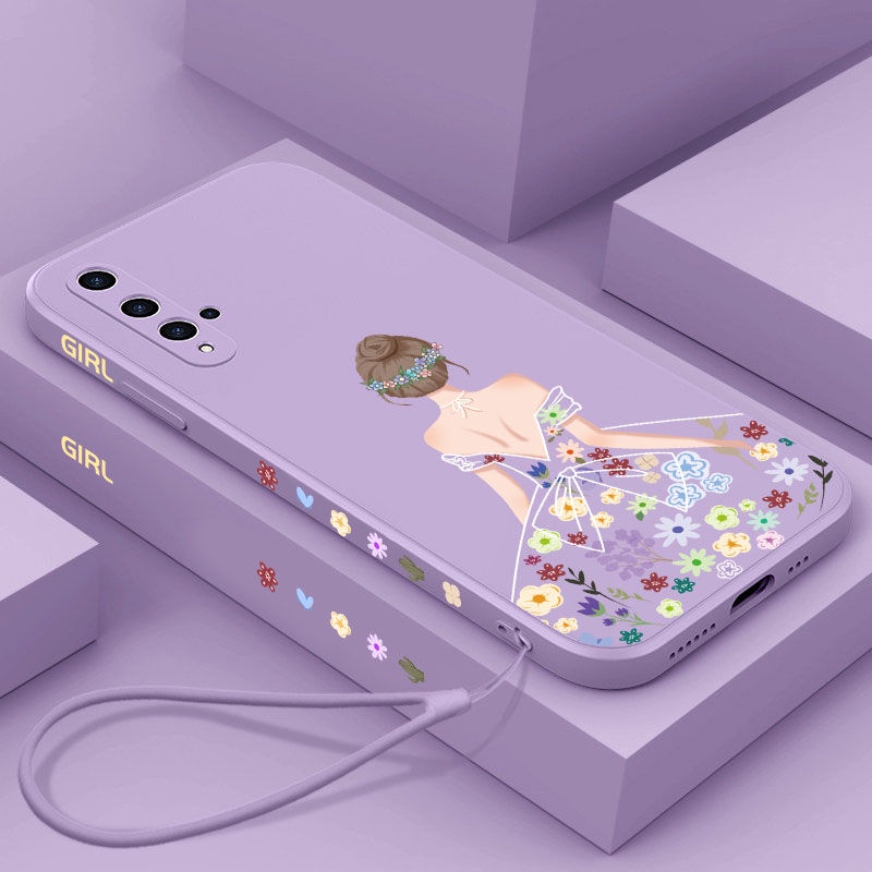 Flower Dress Silicone Phone Case For Huawei Nova 5T Nova 7i Nova 7 Nova 7 PRO Nova 7 SE Nova 8 ...