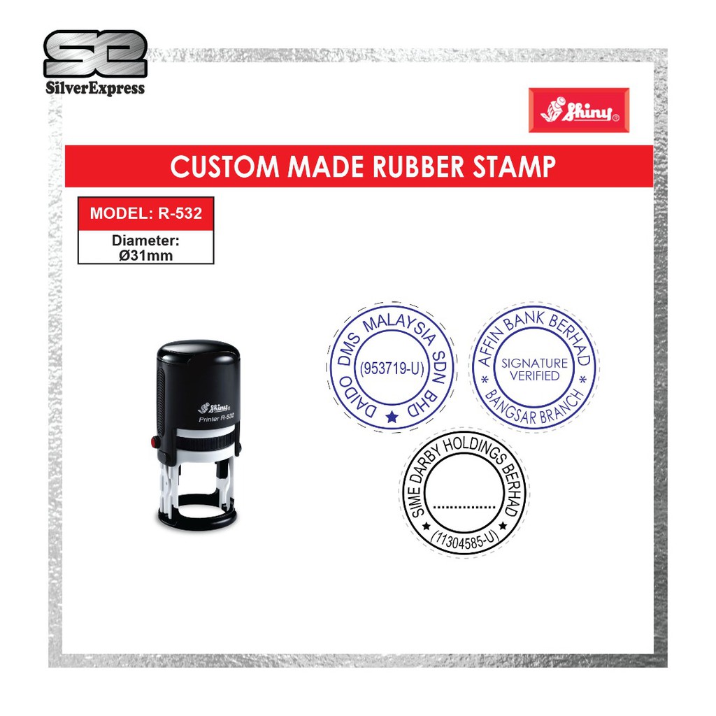 Shiny Self Inking Round Rubber Stamp R-512 /R-517/ R-524/ R-532/ R-538/11mm /16mm /23mm /29mm ...