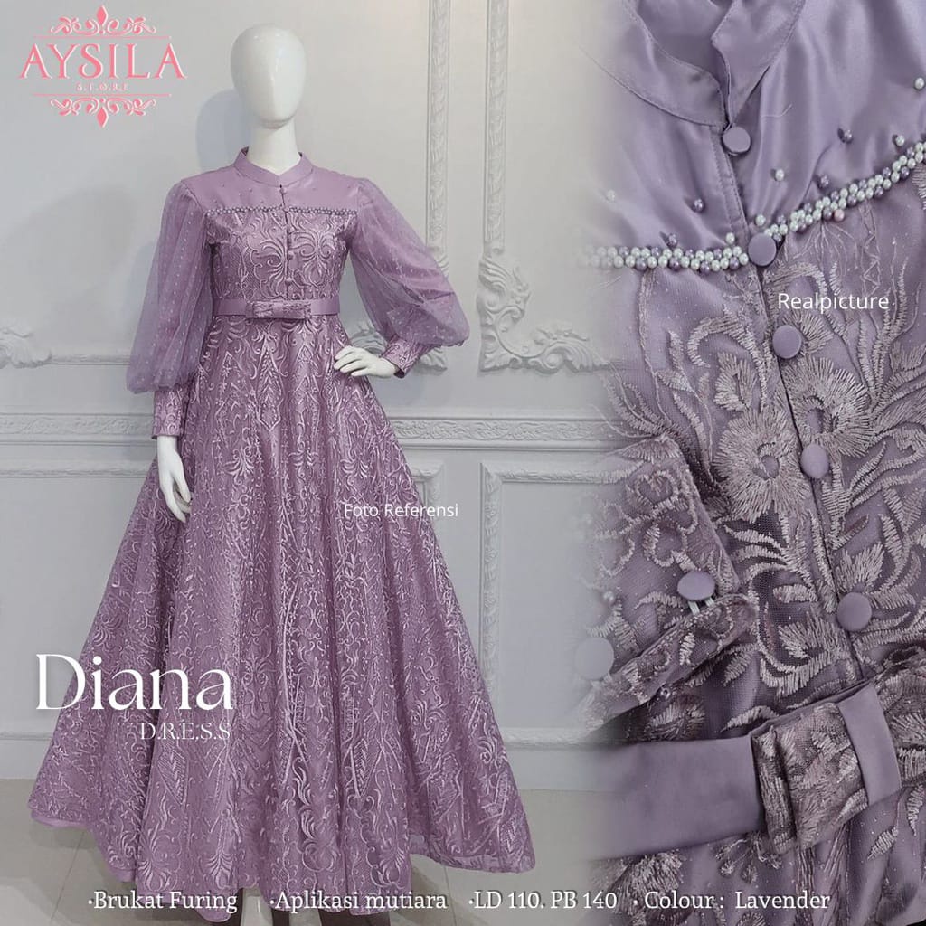 Diana Invitation DRESS - Luxury MUSLIMAH DRESS - MUSLIMAH Party DRESS ...