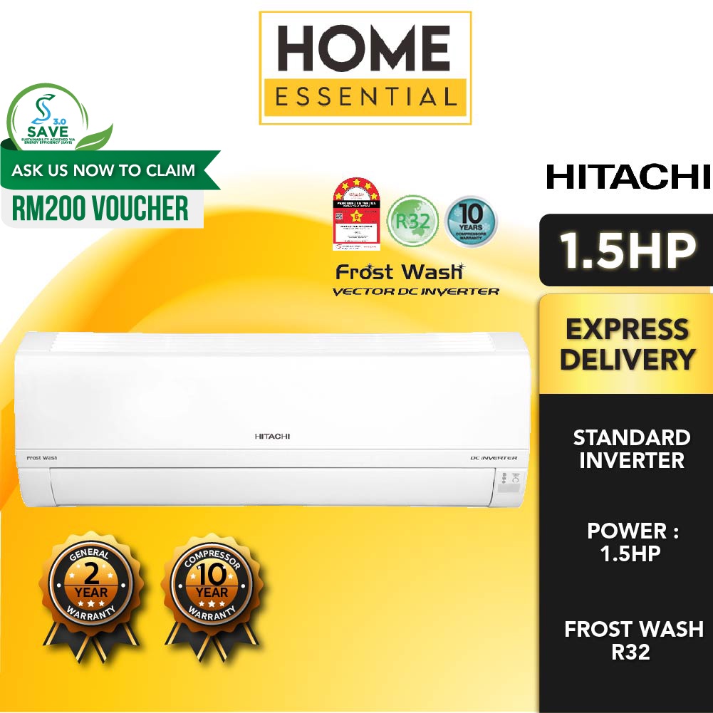 Hitachi 1.5HP Air Conditioner Standard Inverter Series R32 RAS-XH13CKM/RAC-XH13CKM | Shopee Malaysia