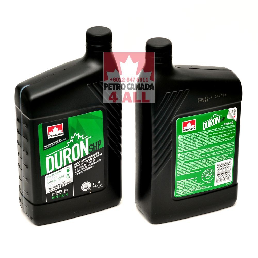 PETRO-CANADA DURON SHP 10W-30 Heavy Duty Engine Oil (1 liter per bottle ...