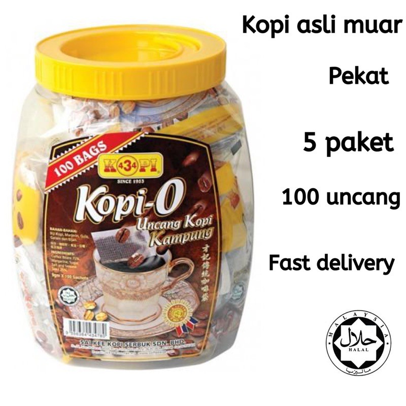READY STOCK- 434 Kopi-O uncang kopi kampung dalam balang -5 packet kopi ...