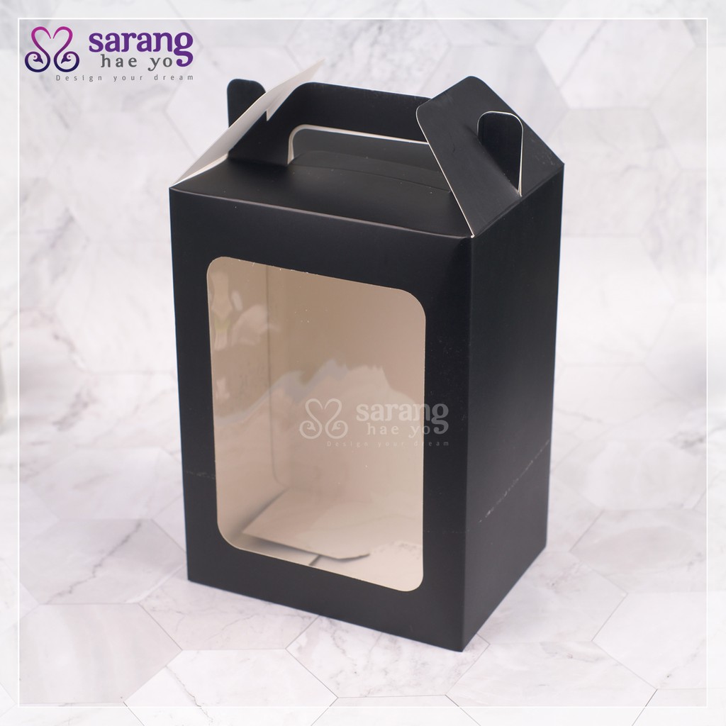 Plain Craft Box with Handle Window Box Kahwin Nikah Tunang Doorgift Box ...