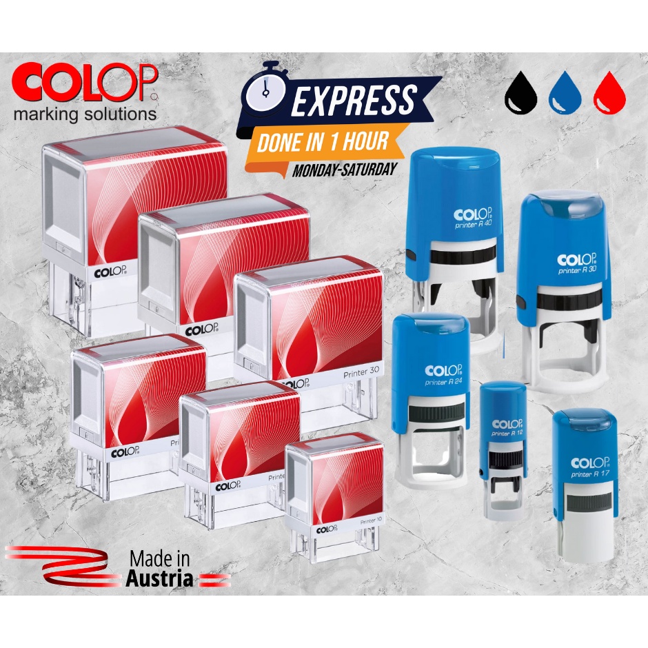 * Rubber Stamp Colop P10lP20|P30|P40|P50lP60 Cop (CHAT DETAIL | INK BIRU) 11AM cutoff | Shopee ...