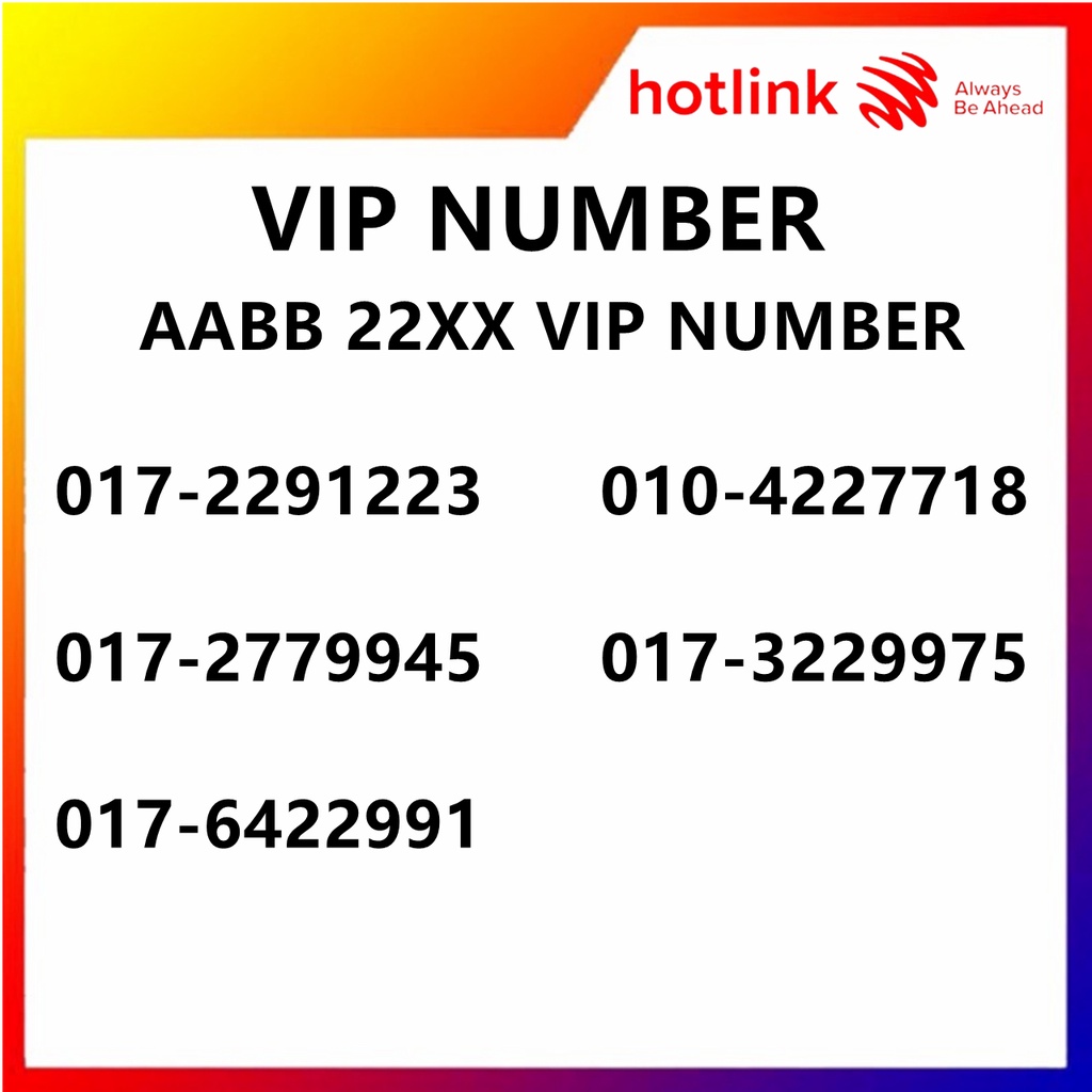 VIP NUMBER & VVIP NUMBER HOTLINK MAXIS Prepaid | Shopee Malaysia