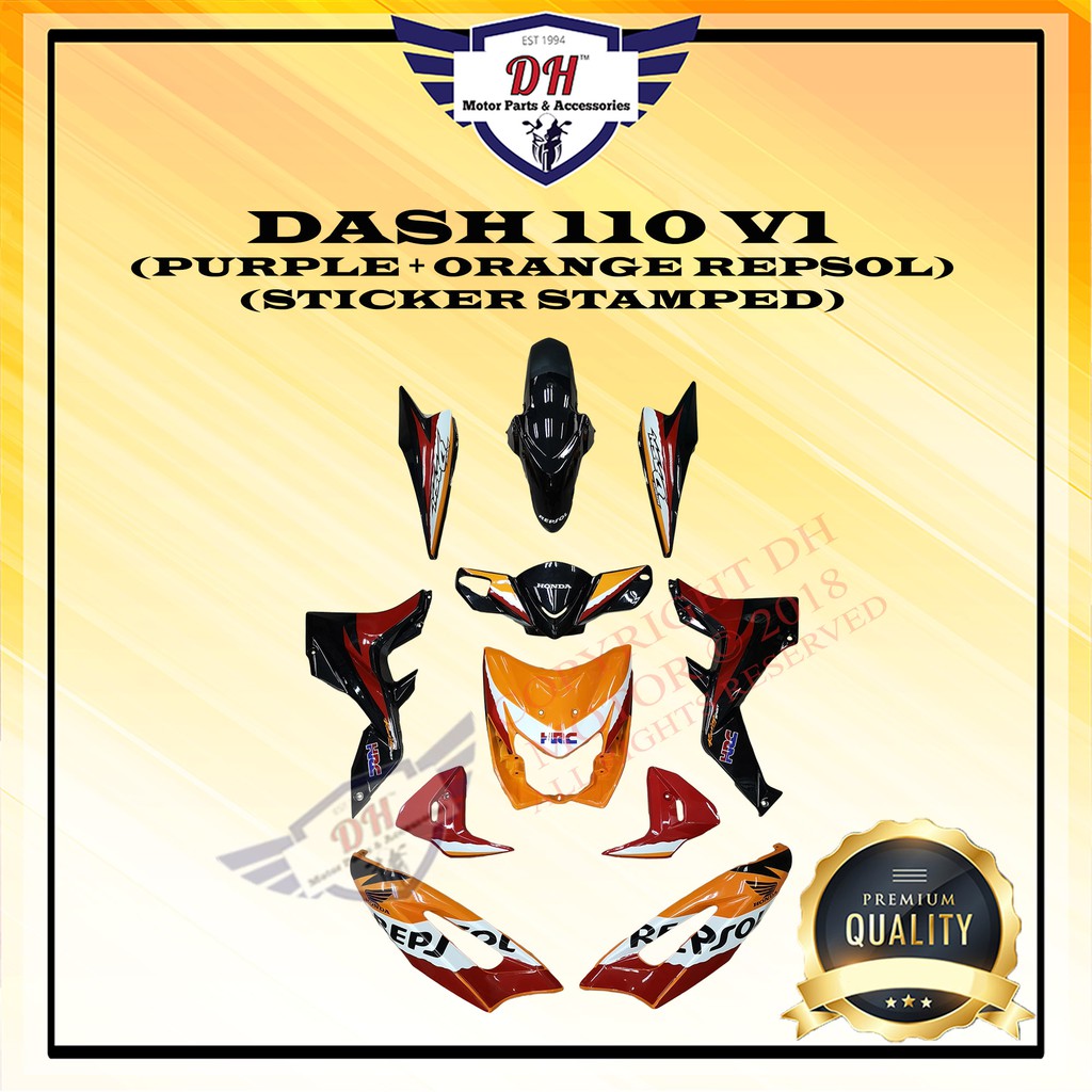 DASH 110 V1 COVER SET (PURPLE + ORANGE REPSOL) | Shopee Malaysia