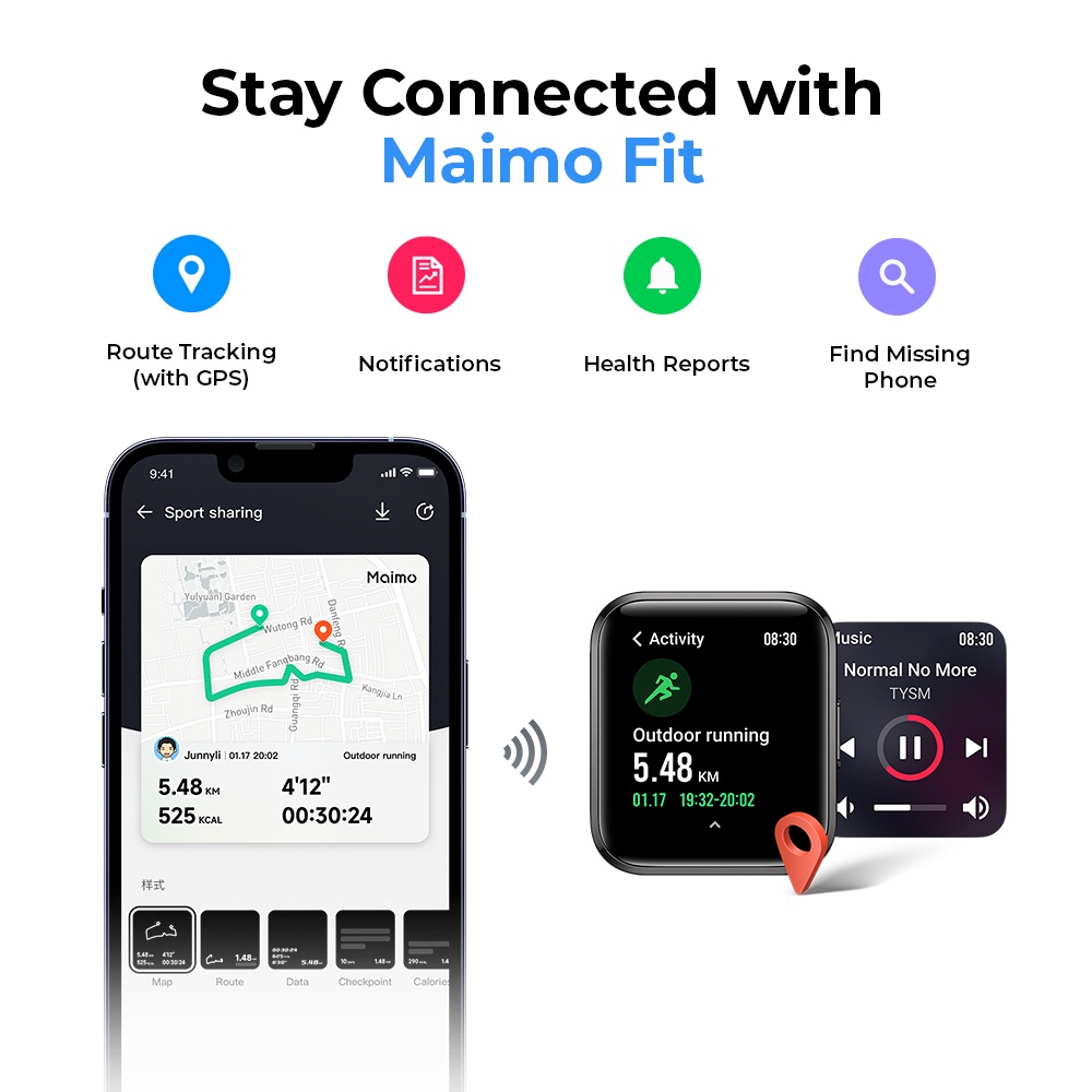 [Add-On RM1] Maimo Watch Flow Amoled Stainless Steel GPS Always-On ...