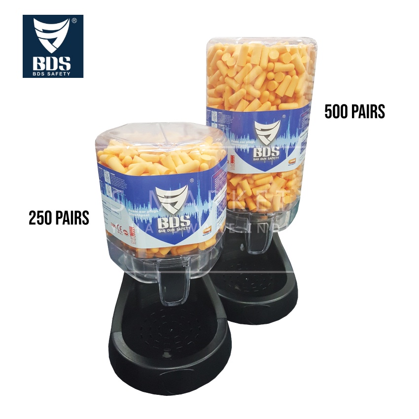 BDS EARPLUG DISPENSER WITH BASE / DISPOSABLE PU SOFT FOAM EAR PLUG (250 ...