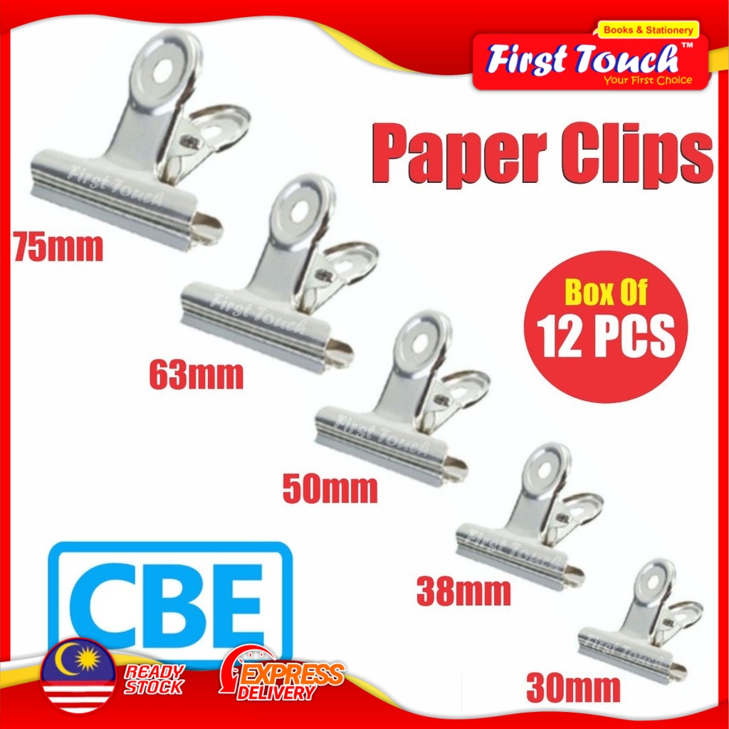 CBE Metal Paper Clips Spring Clip Round Clip Bulldog Paper Clip 30mm ...