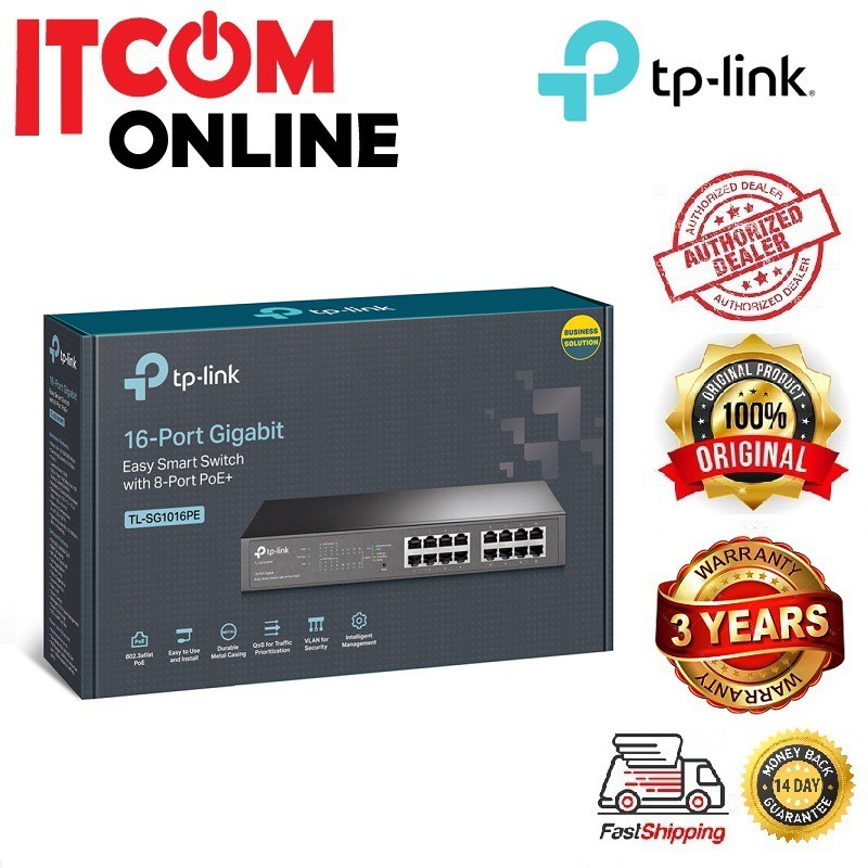 TP-LINK 16-PORT GIGABIT WITH 8-PORT POE+ EASY SMART SWITCH (TL-SG1016PE) | Shopee Malaysia