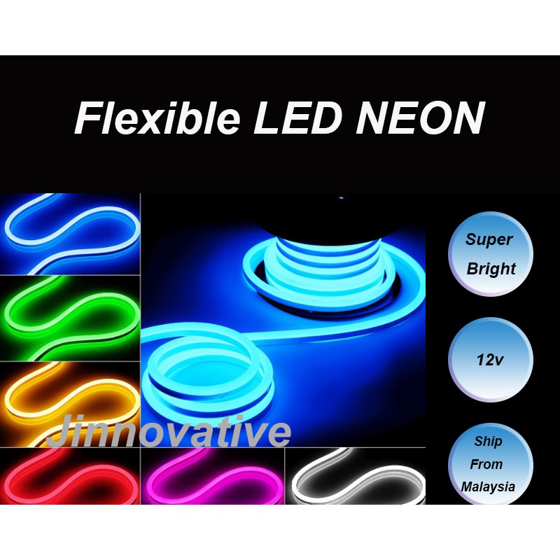 LED NEON LED Strip 12V Super Bright Flexible 6mm | Shopee Malaysia