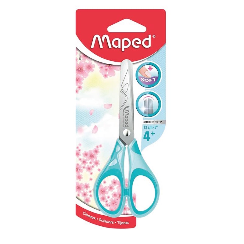 Maped Pulse Soft Kid Scissors Pastel Color 13CM with Safety Blunt Tip ...