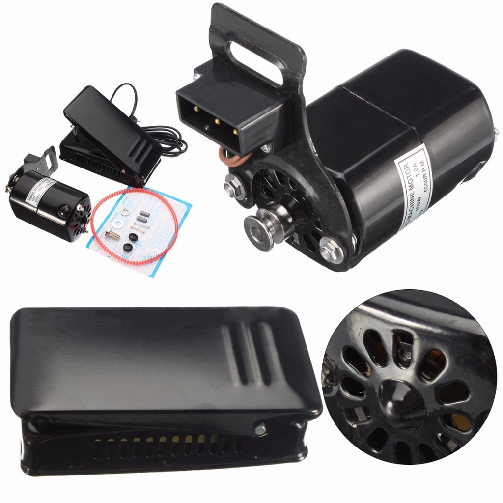 100W Universal Home Sewing Machine Motor Foot Pedal Controller Black ...