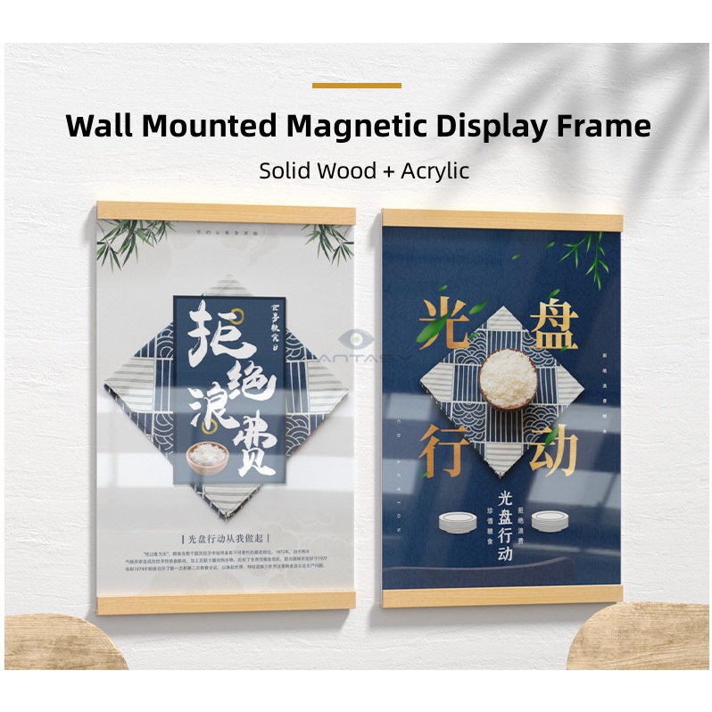 REAP A3 A4 Premium Solid Wood+Acrylic Magnetic Photo Frame Picture ...