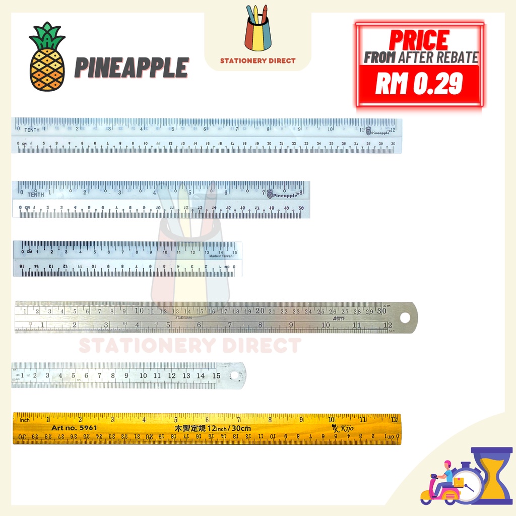 Ruler Plastic Straight/Ruler Steel Stainless Metric/Wooden Ruler ...