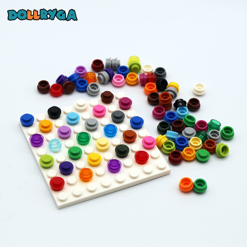 DOLLRYGA 500pcs Building Blocks Round 1x1 Straight Side DIY Enlighten ...