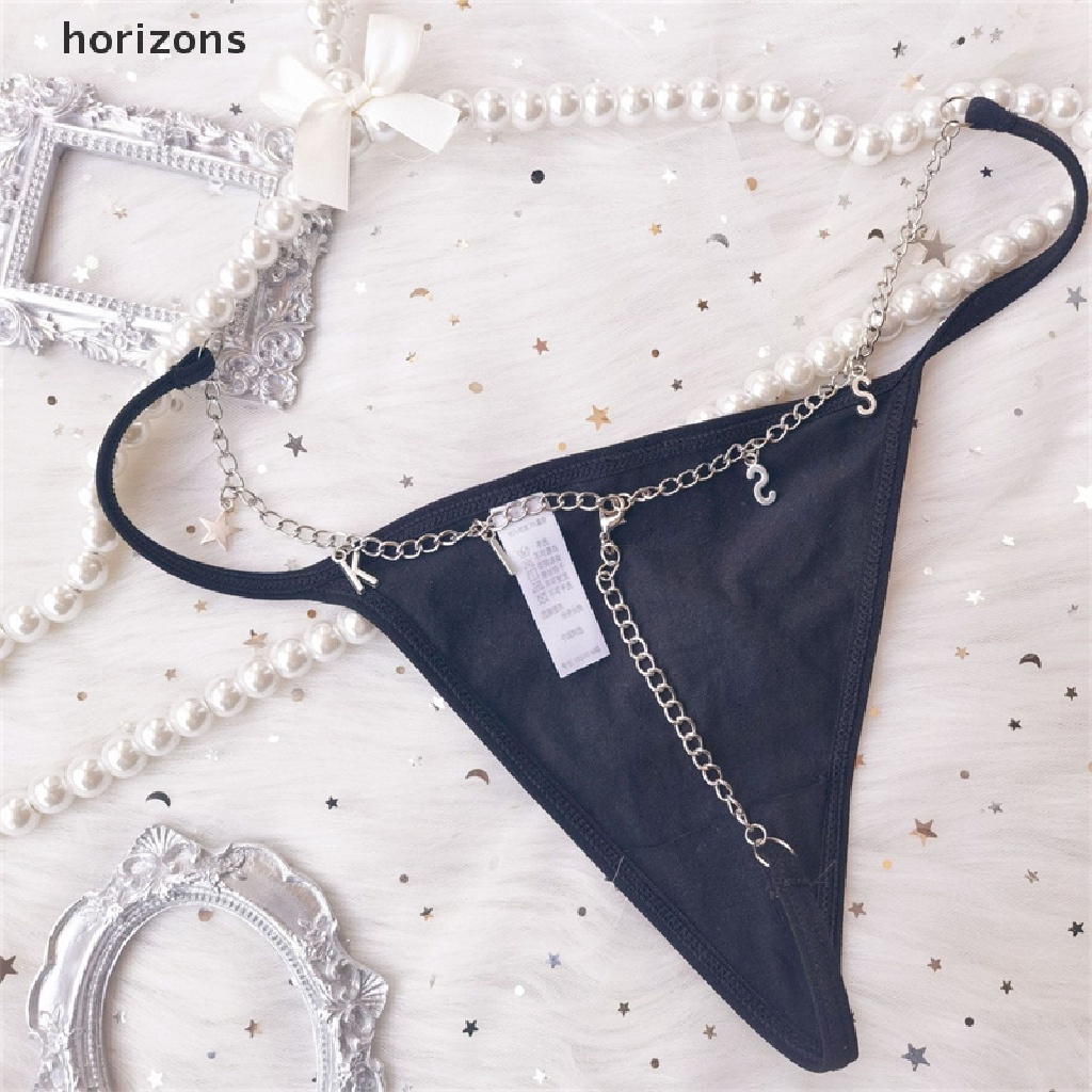 [horizons]Panties Metal Chain Briefs Thin Thongs Women Underwear Low ...