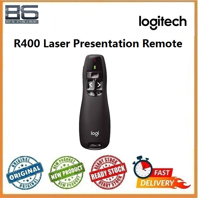 Logitech R400 Wireless Laser Presentation Remote | 2.4 GHz | USB ...