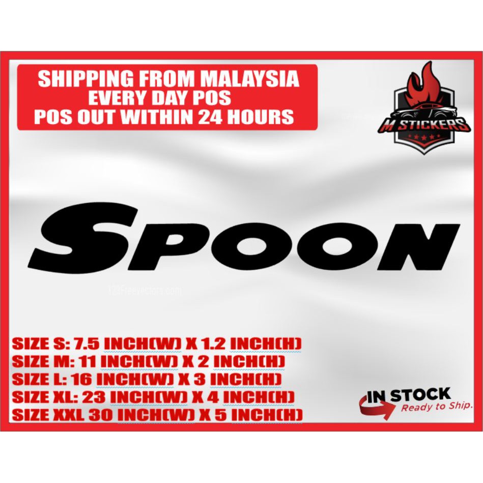 [M STICKERS] SPOON STICKER HONDA CIVIC JAZZ CITY FIT EG EK GD GE GK CRZ ...