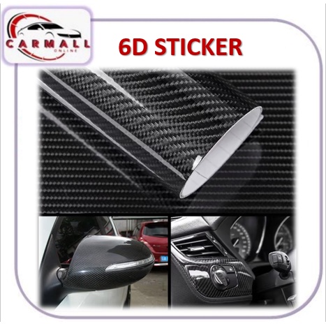 6D Real Carbon look Shiny Carbon Fiber Pattern Film Wrap Decal Car ...