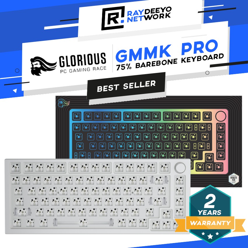 Glorious GMMK Pro 75% Pre-Built Full Set RGB Keyboard [Ultra Premium/Included Wrist Rest/Support ...