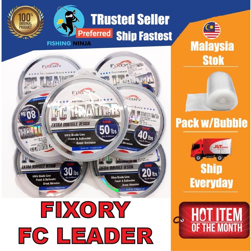 FIXORY FC Leader Tournamet Grade Braided Line 100% Fluorocarbon Tali ...