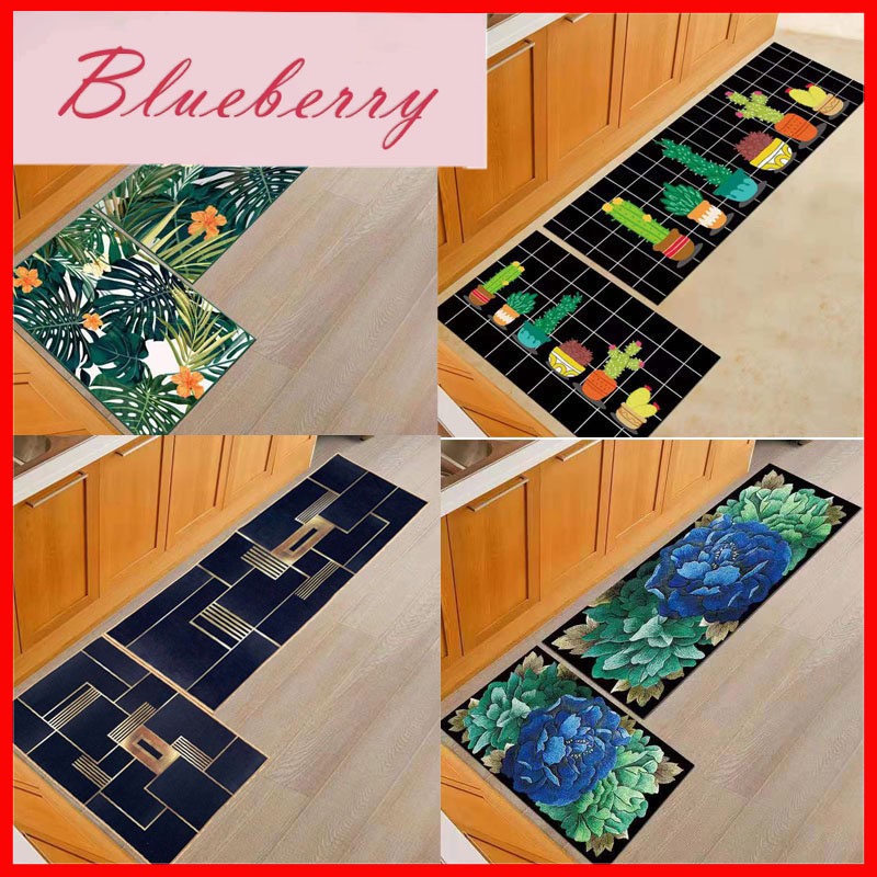 2pcs Anti-Slip Bedroom Kitchen Living Room Floor Mat Set Size: 50x80cm ...