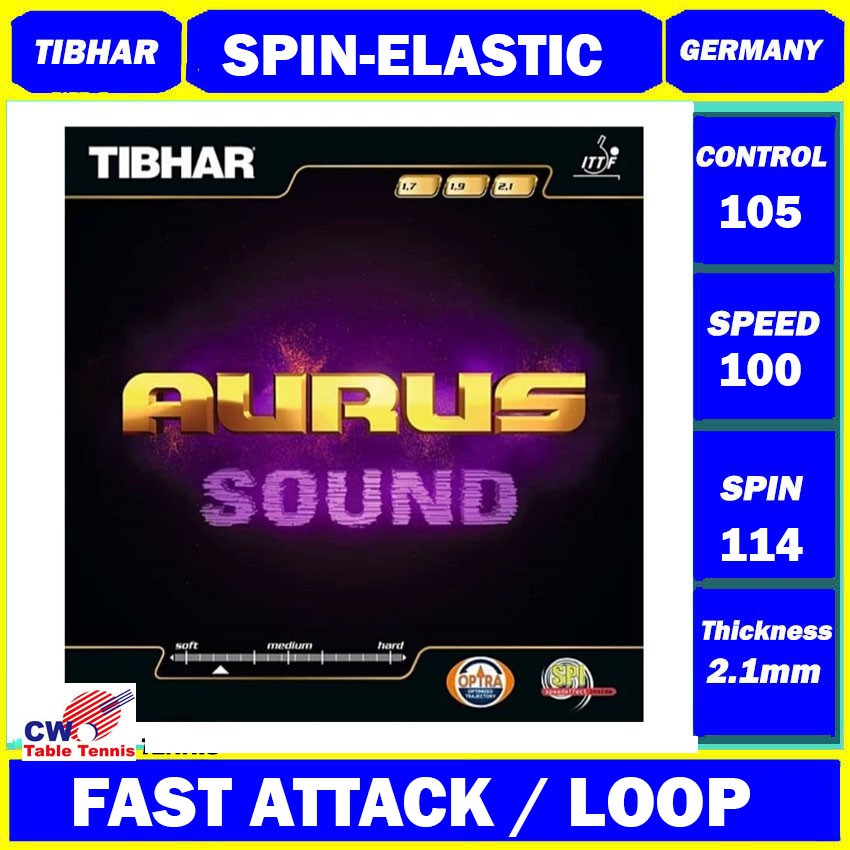 TIBHAR Aurus Sound Spin-Elastic Inverted Table Tennis Rubber Sheet Ping ...
