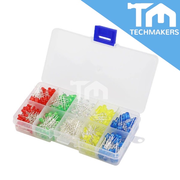 400pcs 3mm LED Light diode White Yellow Red Blue Green Assorted Set Kit ...