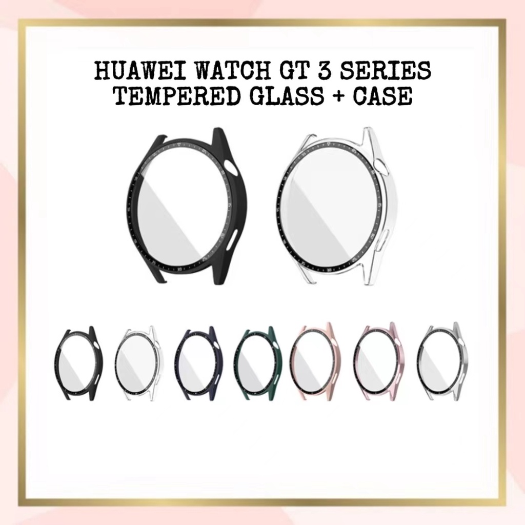 HUAWEI WATCH GT3 42mm HUAWEI WATCH GT3 46MM TEMPERED GLASS CASE FULL ...