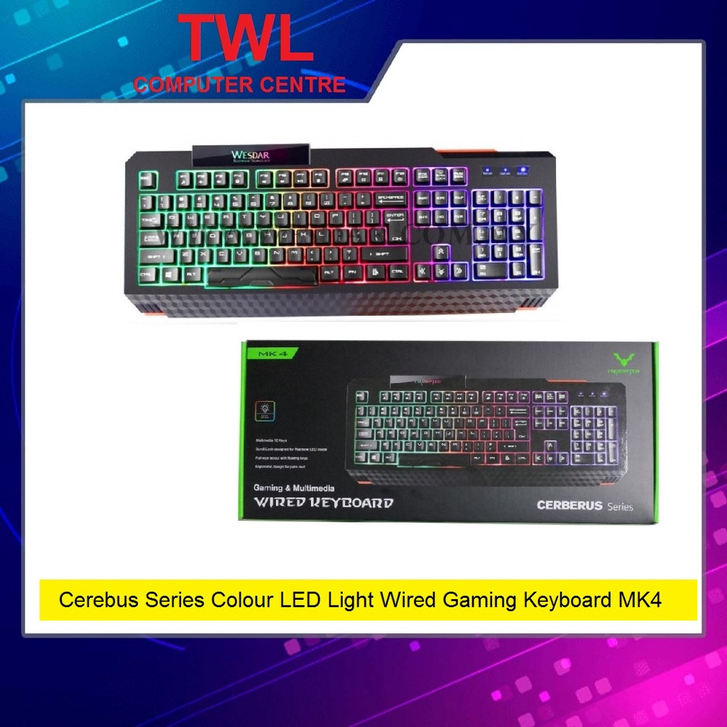 [SUPER Sales] CHIROPTER MK4 CERBERUS SERIES COLOURFUL LED LIGHT WIRED ...