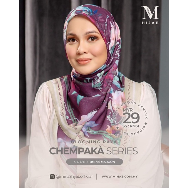 MINAZ HIJAB BLOOMING RAYA 2022 | Shopee Malaysia