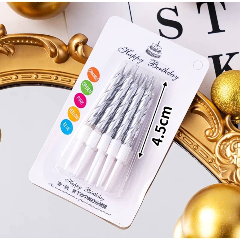 [READY STOCK] 10pcs/set Candle Golden Birthday Cake Candles Cake ...
