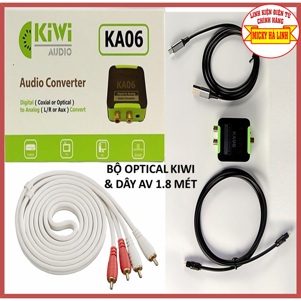 Optical KIWI-KA06 & 4-PIN AV SPEAKER CABLE, GENUINE 4-lead lotus speaker audio adapter and cable ...