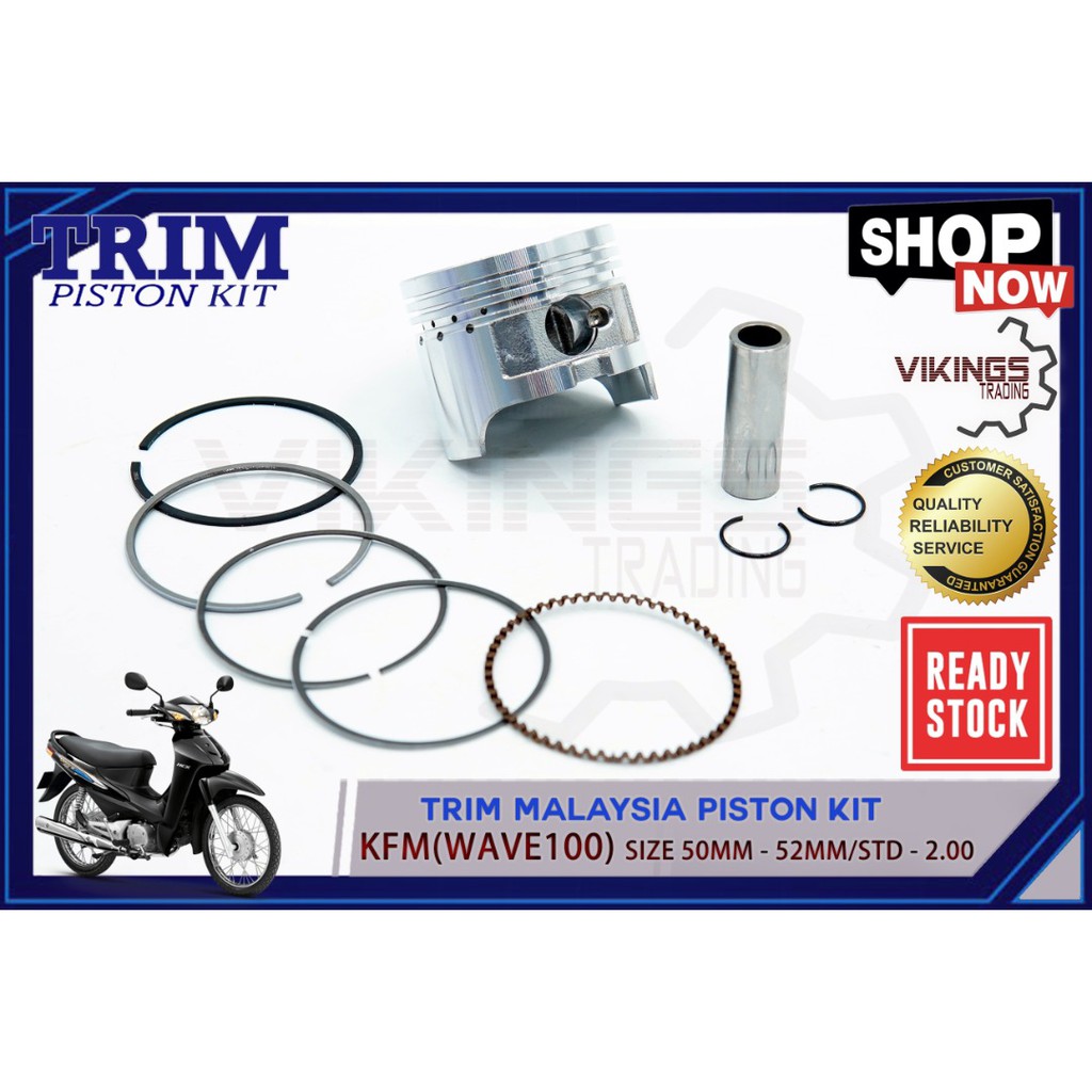 WAVE 100 MR1 KFM EX5 DREAM KRISS100 JRD SPORT COMEL TRIM PISTON KIT SET PISTON RING CLIP PIN ...