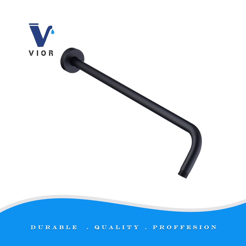 (VIOR) Black 304 37cm/50cm Wall Mount Shower Arm With Flange | Shopee ...