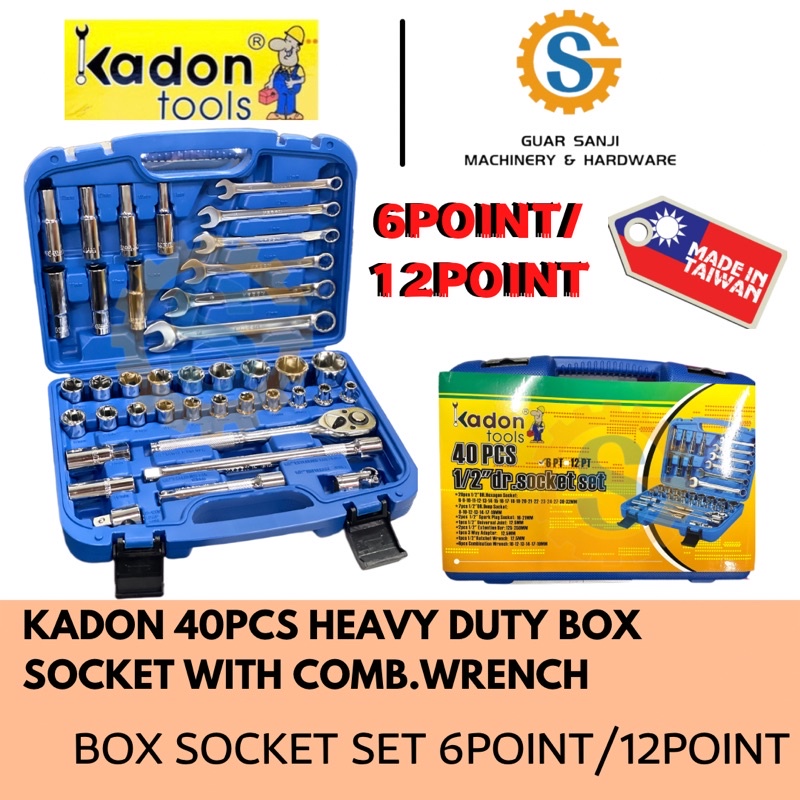 KADON 40PCS HEAVY DUTY BOX SOCKET SET WITH COMBINATION WRENCH SPANNER ...